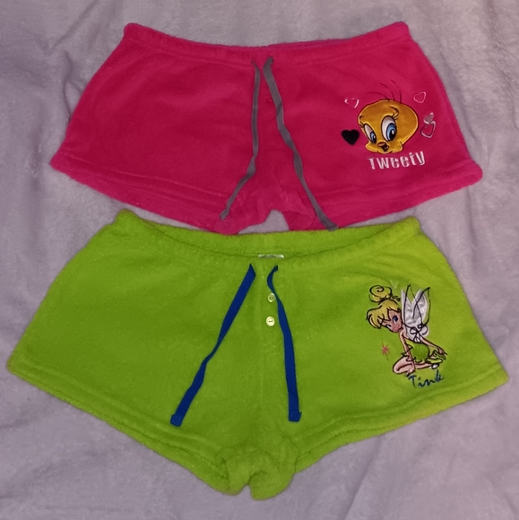 Disney | Shorts | Disney Tinkerbell Tweety Bird Soft Shorts Green Pink ...